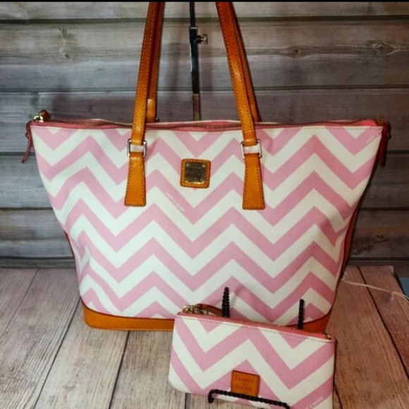 Dooney & Bourke | Bags | Authentic Dooney Bourke Coated Cotton Chevron ...